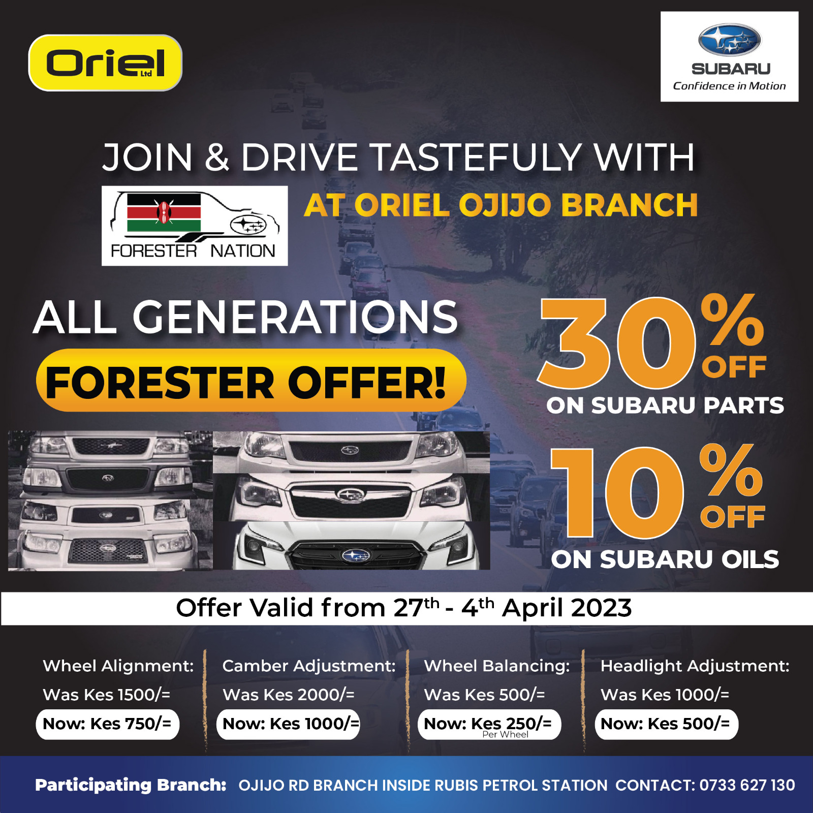 Oriel Limited on Twitter: "Changamka this Easter holiday with our unbeatable offer on ALL SUBARU ...