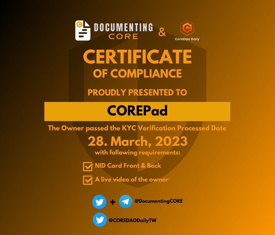 Documenting CORE 📄 on Twitter: Documenting CORE 📄 on Twitter: