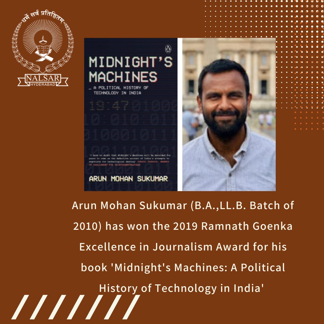 NALSAR University of Law on Twitter: "On March 23, our alumnus Arun Mohan Sukumar, from the B.A ...