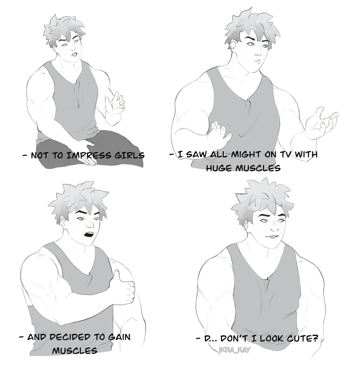 DHD on Twitter: "RT @ikra_kay: “Did you gain muscles to impress girls?” #deku #mha #bnha"