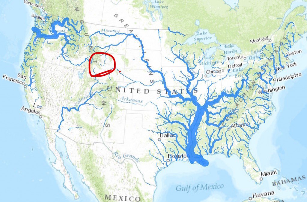 Manifest Destiny Map With Rivers