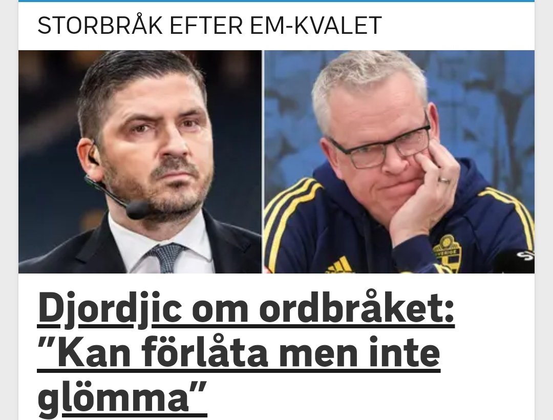 Mattias Lindberg on Twitter: "Men stackars lilla offerkoftan då, Djordjic. 🙄"