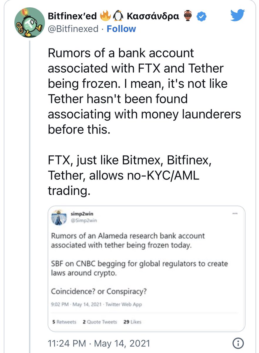 Bitfinex’ed 🔥🐧 Κασσάνδρα 🏺 on Twitter: "Hi @thesamreynolds, being as you’re a so-called Coindesk ...