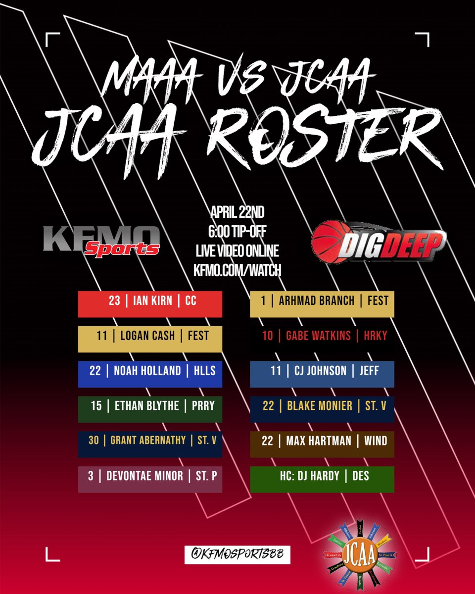 KFMO Sports on Twitter: "⭐🏀The MAAA vs JCAA All Star Game Rosters have been announced! Who you ...