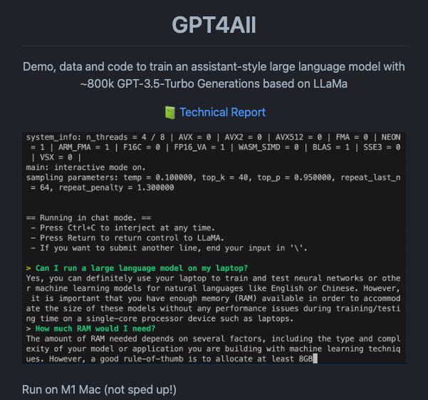 Fortis Est Veritas on Twitter: "RT @omarsar0: New language model just dropped! GPT4All - a 7B ...