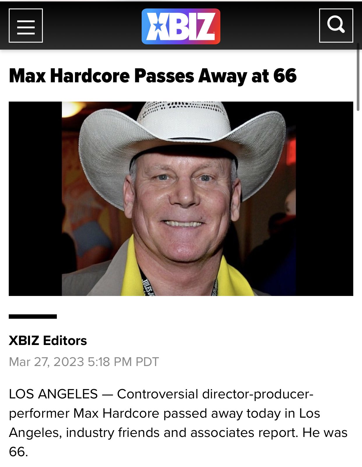 TW Pornstars - 3 pic. ROBIN REID 🔞. Twitter. Hace justo 5 dias Max Hardcore (Paul F. Little) me ...