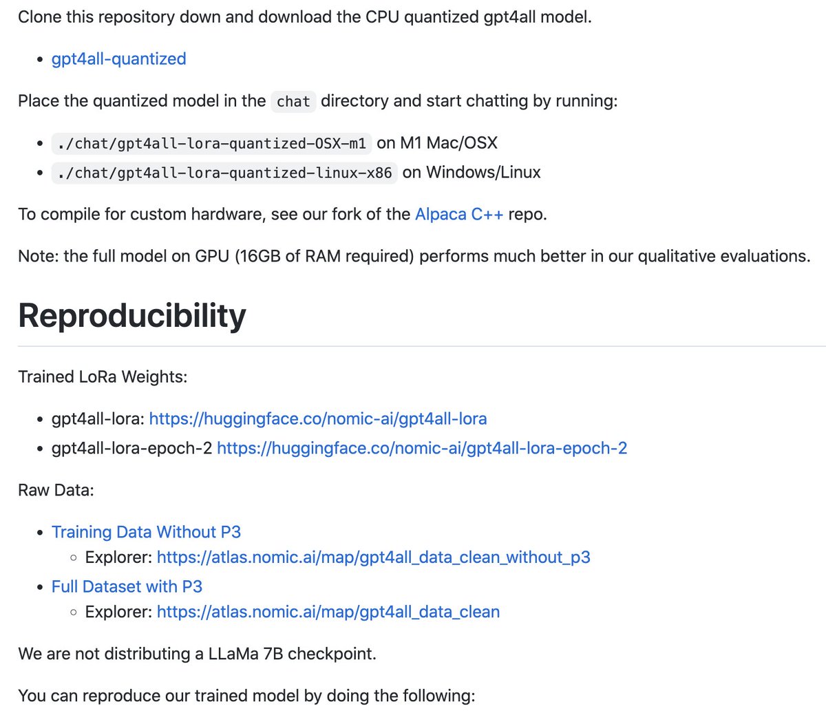Game changer. You can now run GPT locally on your macbook with GPT4All ...