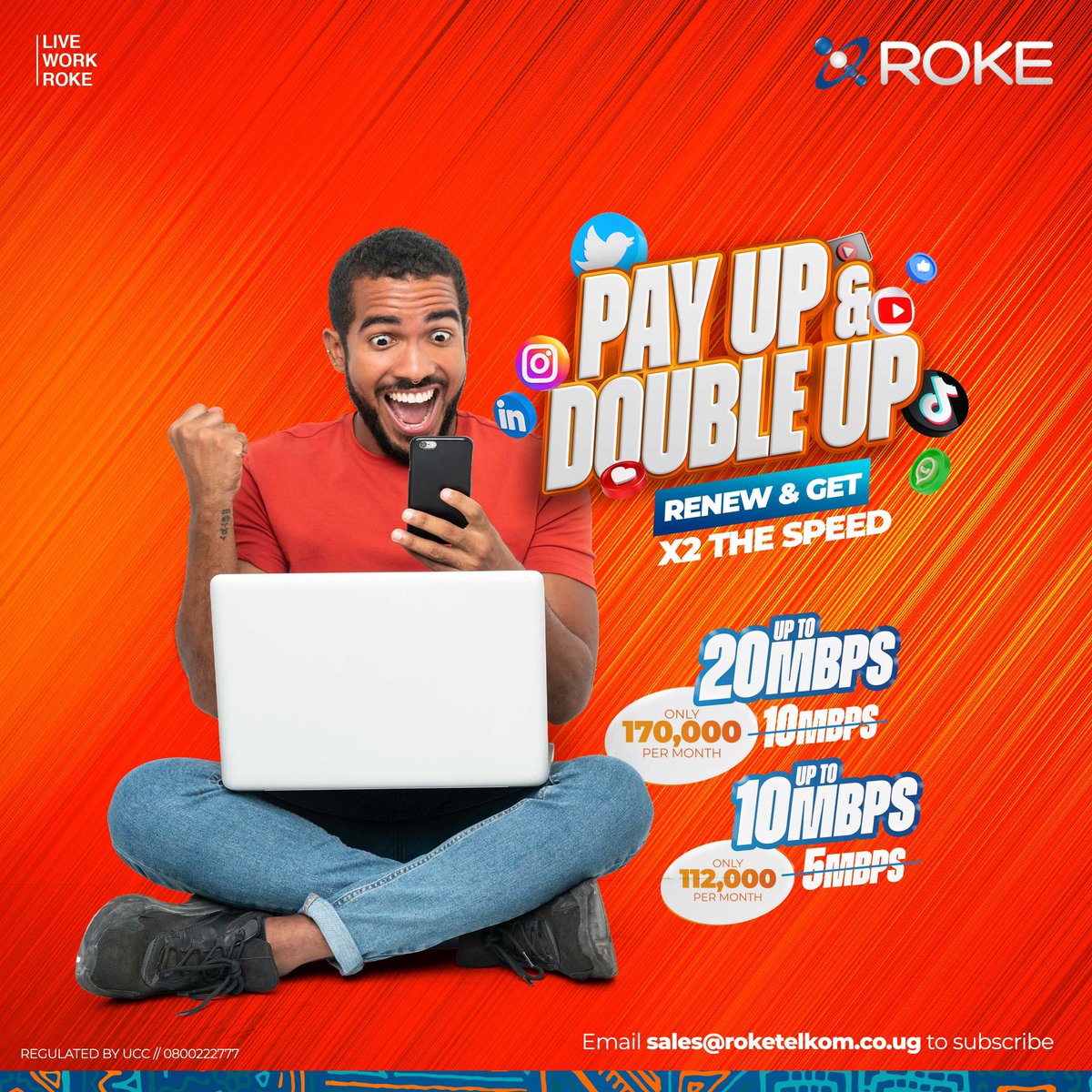 Roke Telkom on Twitter: "ROKE Pay Up & Double Up is here! Simply top up your ROKE STANDARD or ...