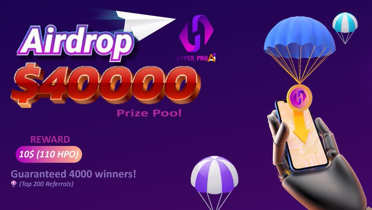 veDAO on Twitter: "💸HyperproAI #Airdrop is live! Participate in Airdrop and earn 110 #HPO (～$10 ...