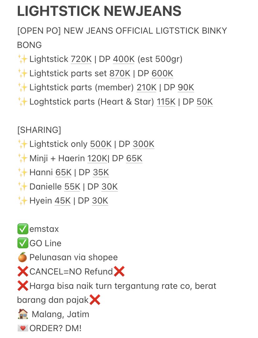 NWJNS! OPEN DM on Twitter: "NWJNS! yukkk yg mau ikutan po lightstick newjeans binky bong bisa ...