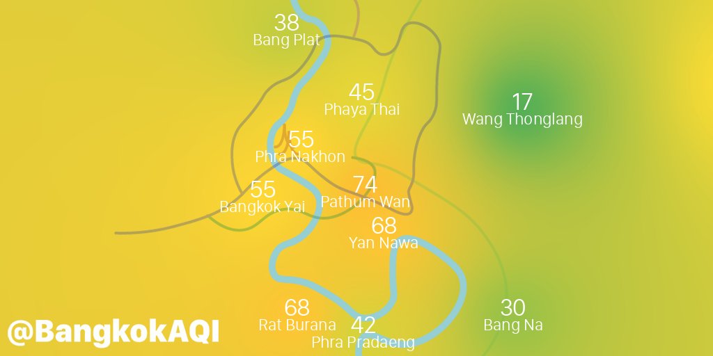 ☁️ Bangkok AQI 💚 on Twitter: "ดัชนีคุณภาพอากาศ (AQI): 46 💚 💚 คุณภาพดี 💚 Good"