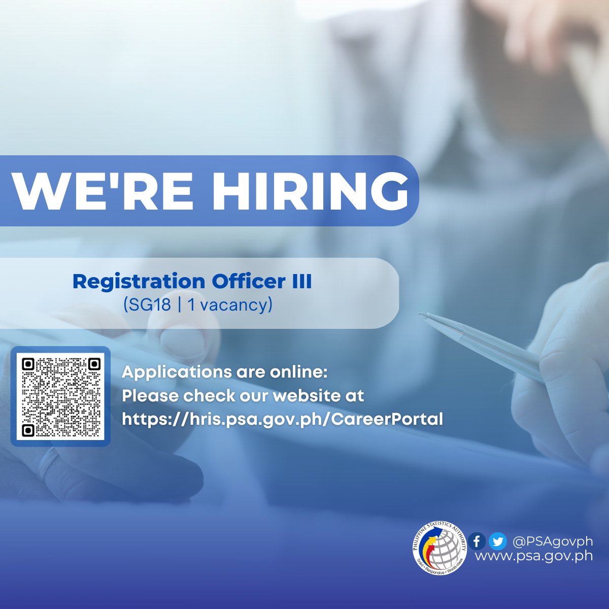 Philippine Statistics Authority on Twitter: "𝗖𝗮𝗹𝗹 𝗳𝗼𝗿 𝗔𝗽𝗽𝗹𝗶𝗰𝗮𝗻𝘁𝘀 𝗳𝗼𝗿 ...