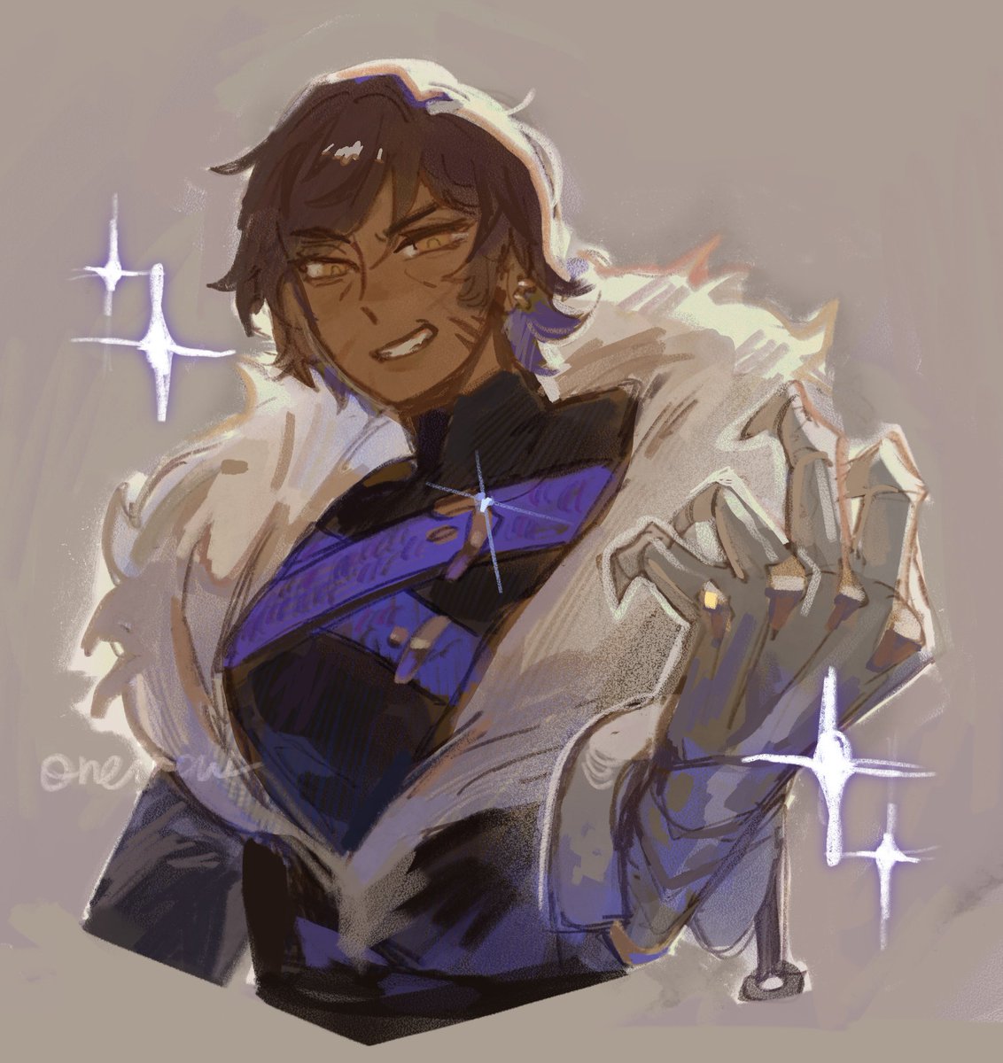 「thinking about outis with a lion identit」|onei comms openのイラスト