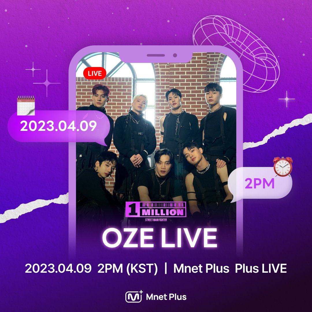 Mnet Plus 엠넷플러스 on Twitter: "[#MnetPlus] 1MILLION OZE LIVE Notice Apr 09, 2023, 2PM (KST) Mnet ...