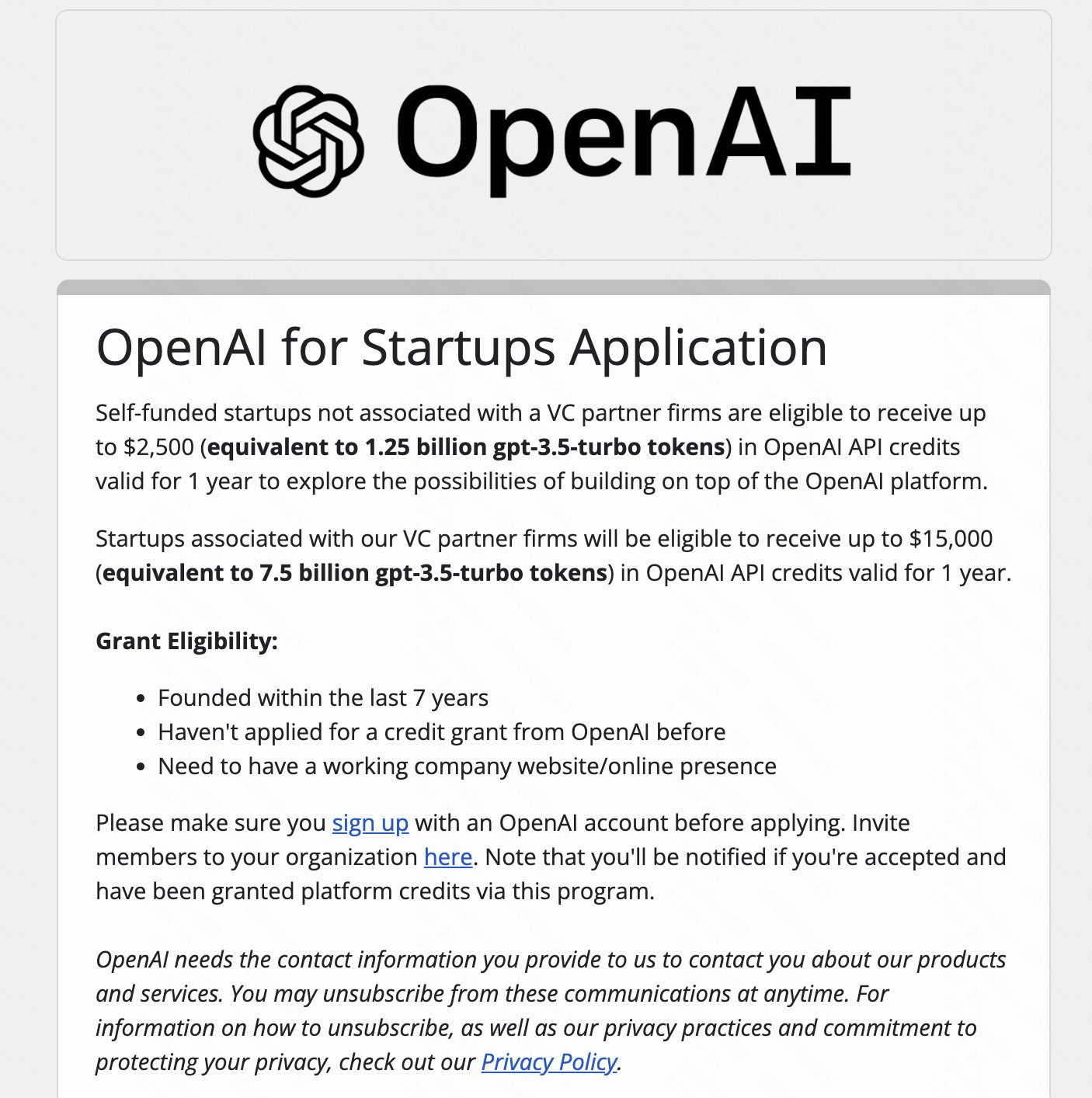 歸藏 on Twitter: "Open AI开始给初创公司发放免费的API使用额度，与Open AI VC公司无关的会获得2500美元的额度，与Open AI VC公司有关的会获得15000 ...
