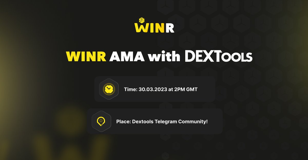 DEXTools on Twitter: "RT @WINRProtocol: Your turn. Ask $WINR Anything! 🤔💬 @DEXToolsApp is ...