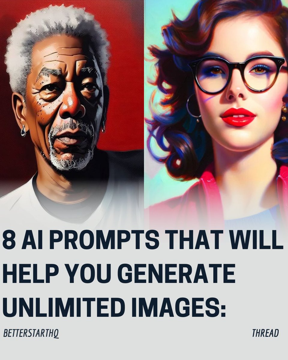 8 AI prompts that will help you generate unlimited images: https://t.co ...