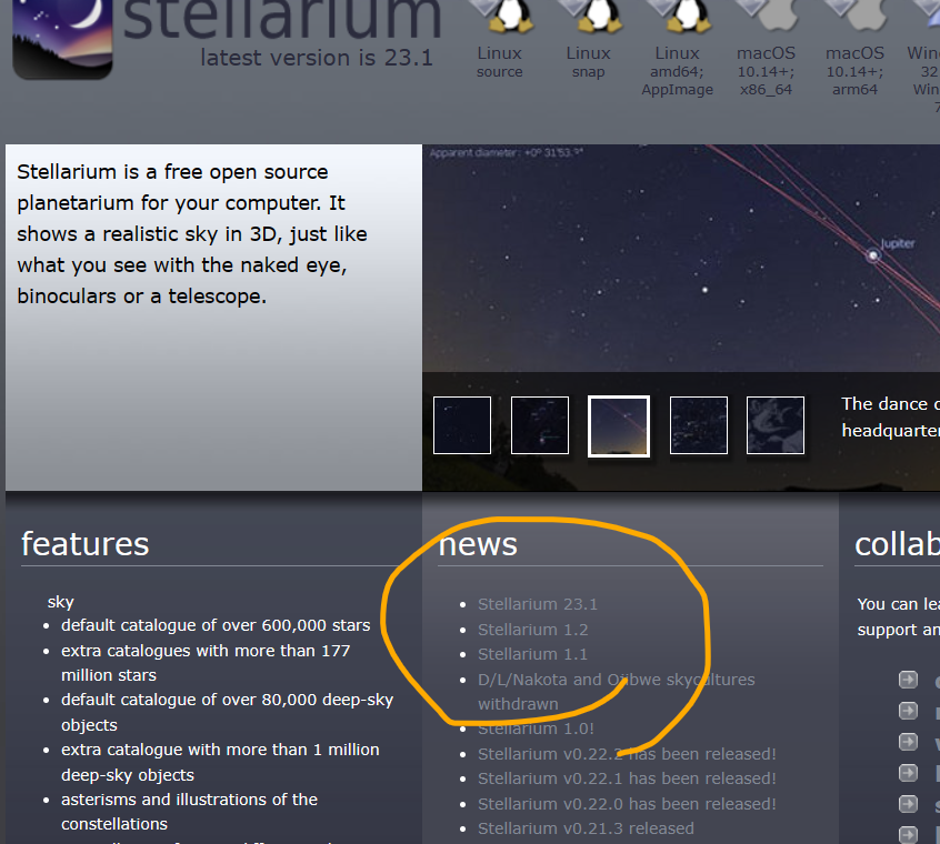 渚みかん on Twitter: "Stellariumバージョン1.2から23.1・・・・ 番号の飛び方すごいな https://t.co/tDHACaq24r" / Twitter