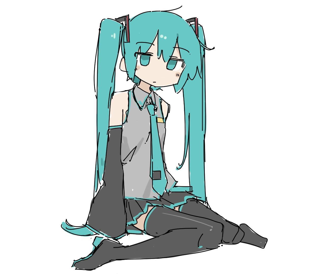 Hatsune Miku Chibi Llorando Mi Primera Figura De Miku, Es Tan Pequeña