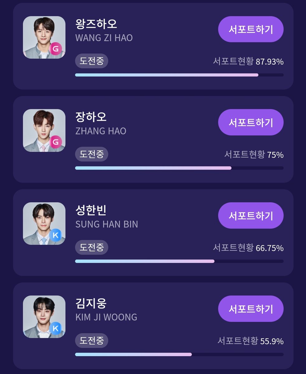 보놀타임 D-DAY🥳 on Twitter: "[정보/소식] 보플 서포트 왕즈하오 87.93 https://instiz.net/name_enter/87093589…"