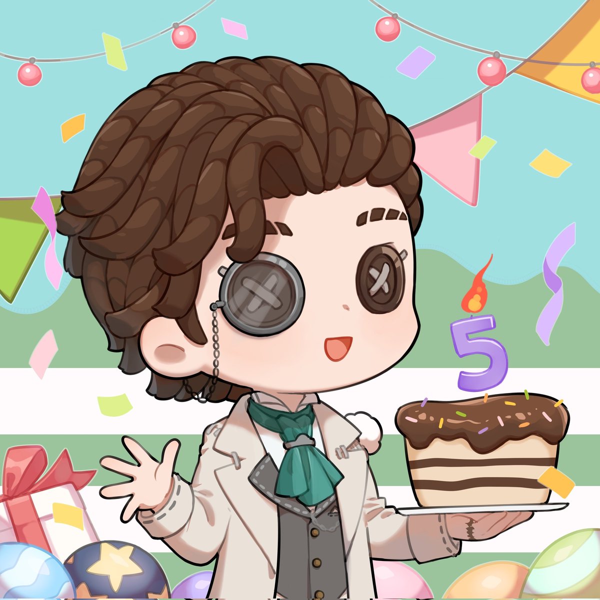 1boy male focus chibi solo necktie red necktie black eyes illustration ...