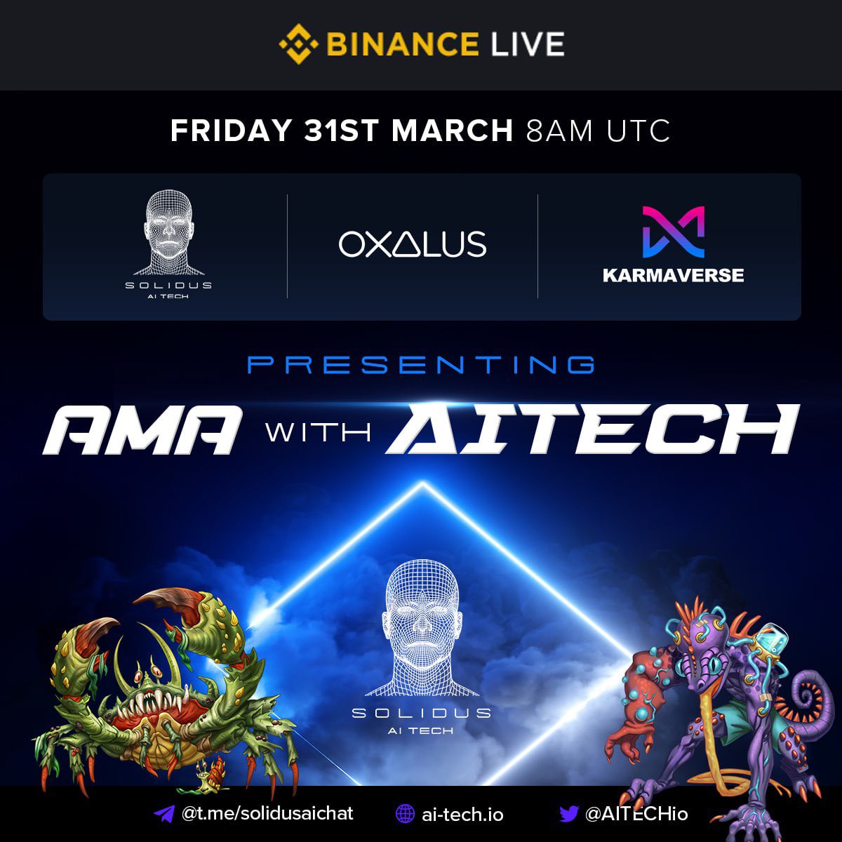 AITECH on Twitter: "🔸 Upcoming Binance Live 🗓️ Friday, 31ˢᵗ March 🗣️ AMA with @AITECHio 👥 ...