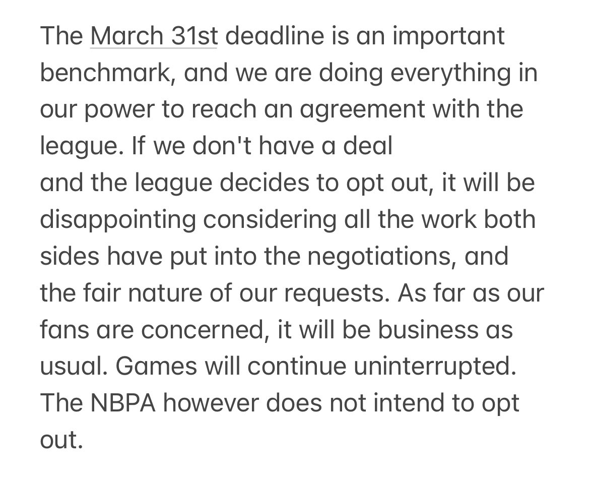 Shams Charania on Twitter: "Statement from NBPA executive director Tamika Tremaglio following ...