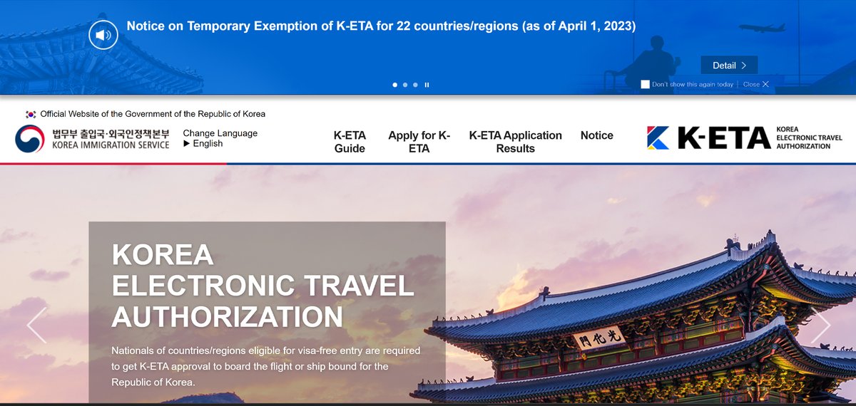 Eighth Army on Twitter: "Beginning April 1, the Korea Electronic Travel Authorization, or K-ETA ...