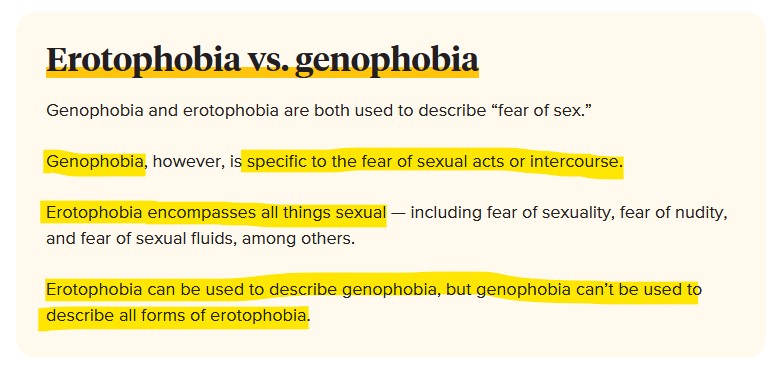 ⤷ note: - pada intinya erotophobia itu ketakutan akan seks atau ...