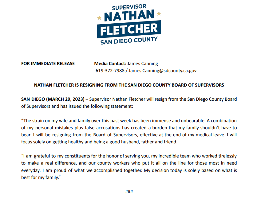 Supervisor Nathan Fletcher on Twitter: Supervisor Nathan Fletcher on Twitter: