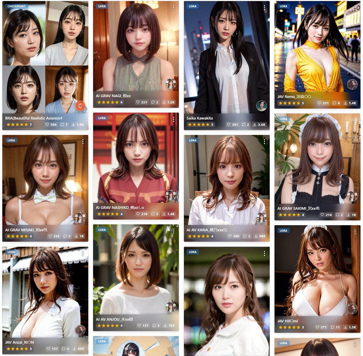 AKAGAMI on Twitter: "「日本人美女がAI化され無料配布」 日に日に増える、AI美女。 デジタルネイチャーの進化は止まらない。 https://civitai.com/tag ...