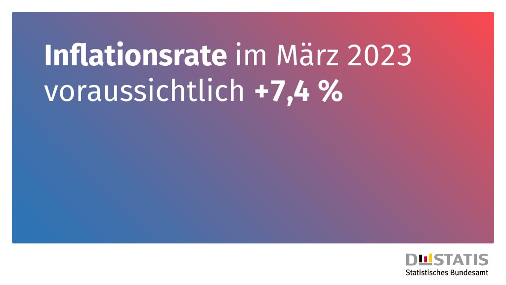Statistisches Bundesamt on Twitter: "Die #Inflationsrate in Deutschland wird im März 2023 ...