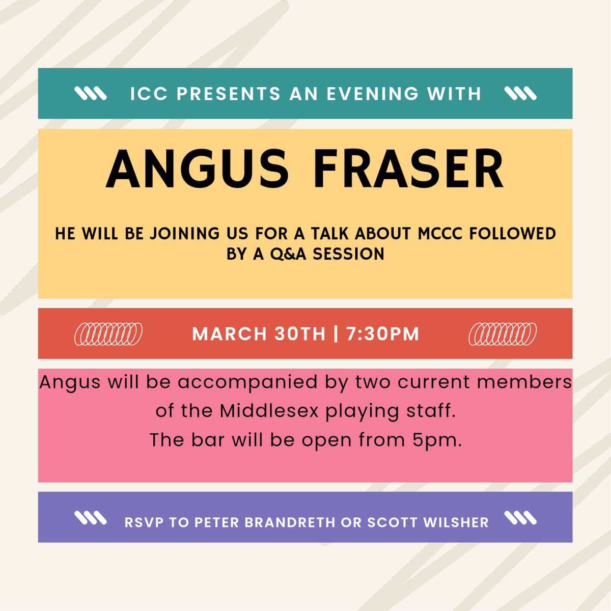 Ickenham Cricket Club on Twitter: "🚨 TONIGHT! ⏱ 7.30pm 🎤 Angus Fraser + 4 @Middlesex_CCC ...