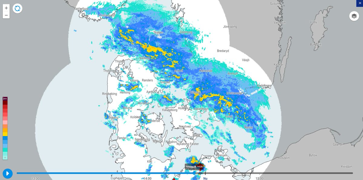 DMI on Twitter: "Med fare for at gentage os selv... Det bliver gråt og vådt🌧️🌫️ Fronten med ...