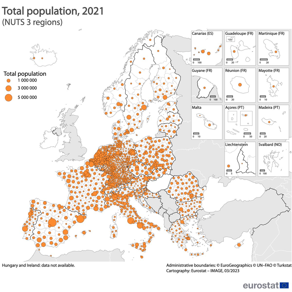 OnlMaps on Twitter: "RT @EU_Eurostat: 🧑‍🤝‍🧑 In 2021, across the EU NUTS 3 regions, the largest ...