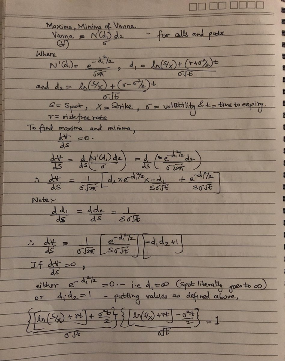 Vanna, 2nd order option Greek - A Small 🧵 What is vanna? It is a 2nd ...