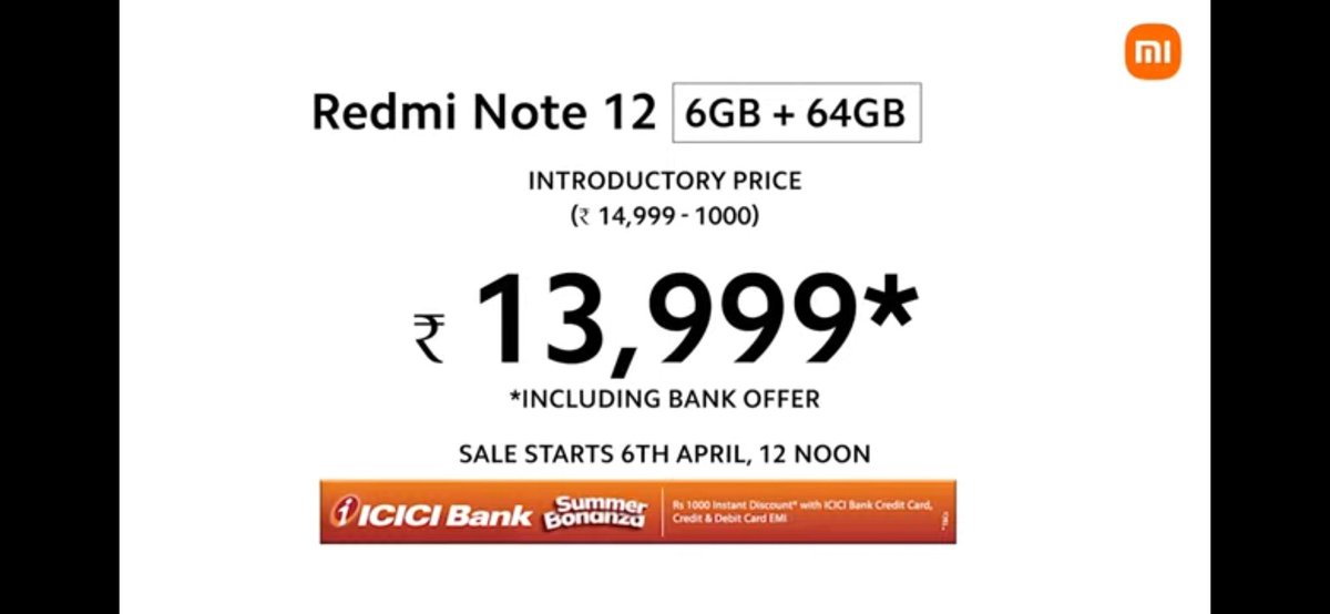 Debayan Roy (Gadgetsdata) on Twitter: "Redmi Note 12 4G launched in India 🇮🇳, Price : 6+64GB ...