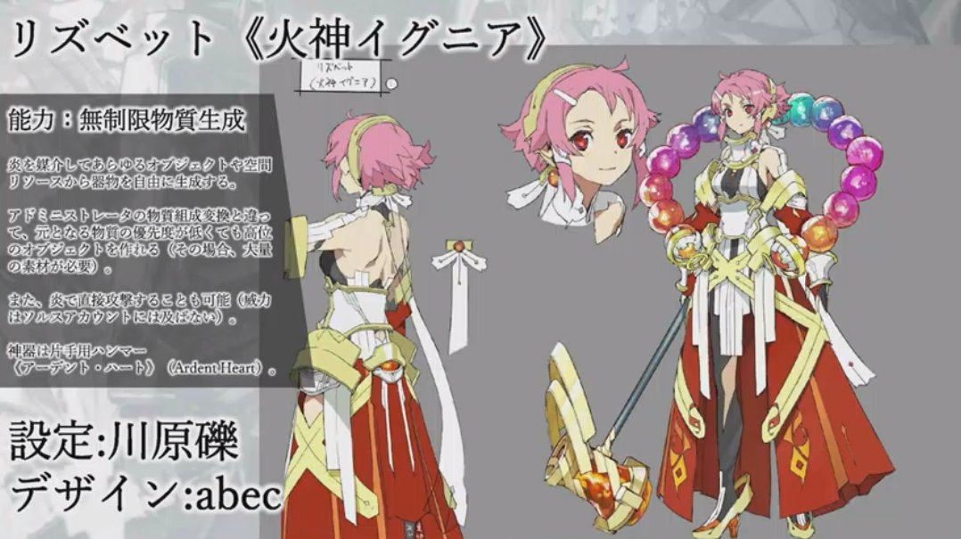 SAO Wikia on Twitter: "New goddesses. Lore by Kawahara, design by abec. Lisbeth is the Flame ...