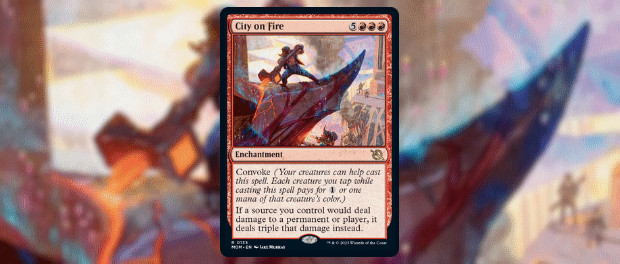 イゼ速。:mtg情報サイト On Twitter 【イゼ速。:izzet Mtg News Flash】 『機械兵団の進軍』新カード情報:与えるダメージを3倍にする、召集付きのエンチャント