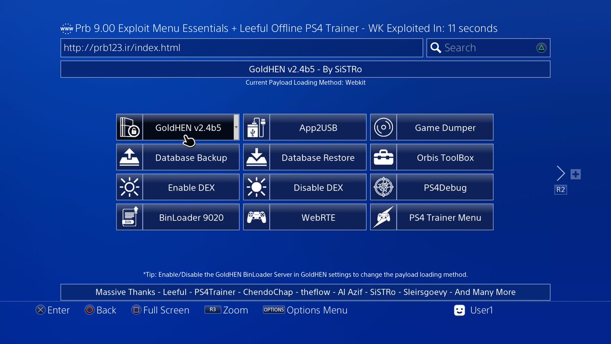 Prb on Twitter: "Prb 5.05 / 6.72 / 9.00 Exploit Menu Essentials + Leeful Offline PS4Trainer ...