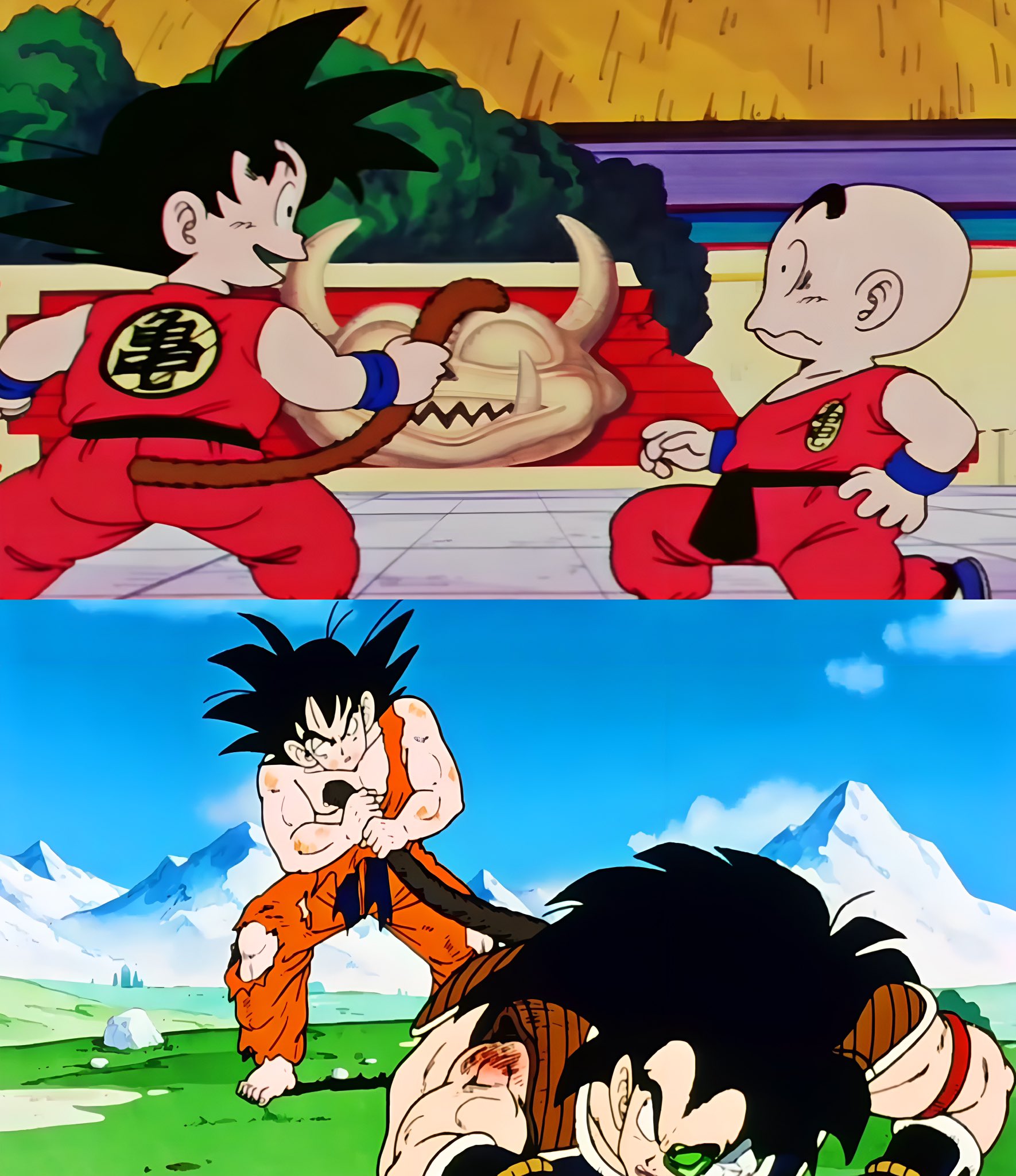 Kid Raditz And Kid Goku