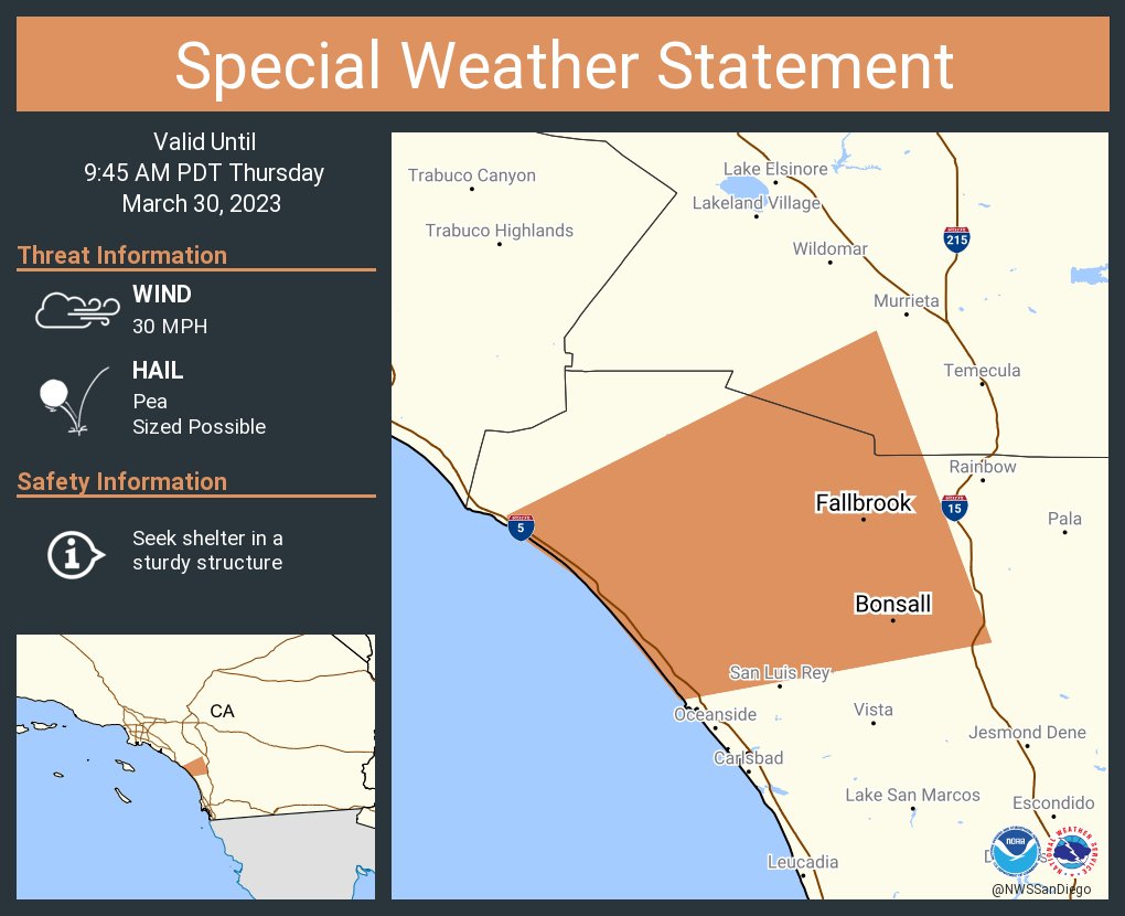 Warning Watch | San Diego East County on Twitter: "#RT @NWSSanDiego: A special weather statement ...