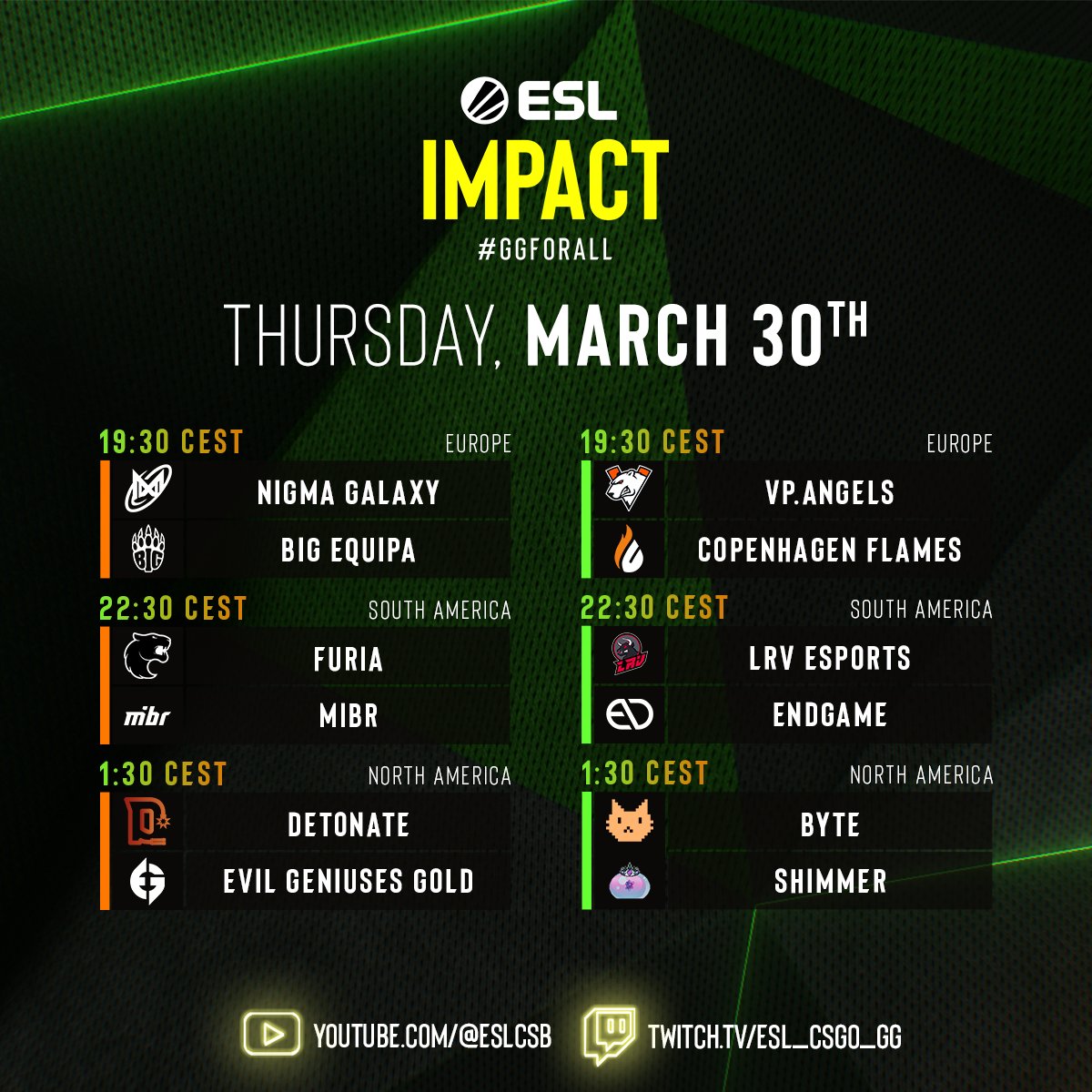 Esl Impact On Twitter 😎 Get Ready For Another Day Of Eslimpact Live