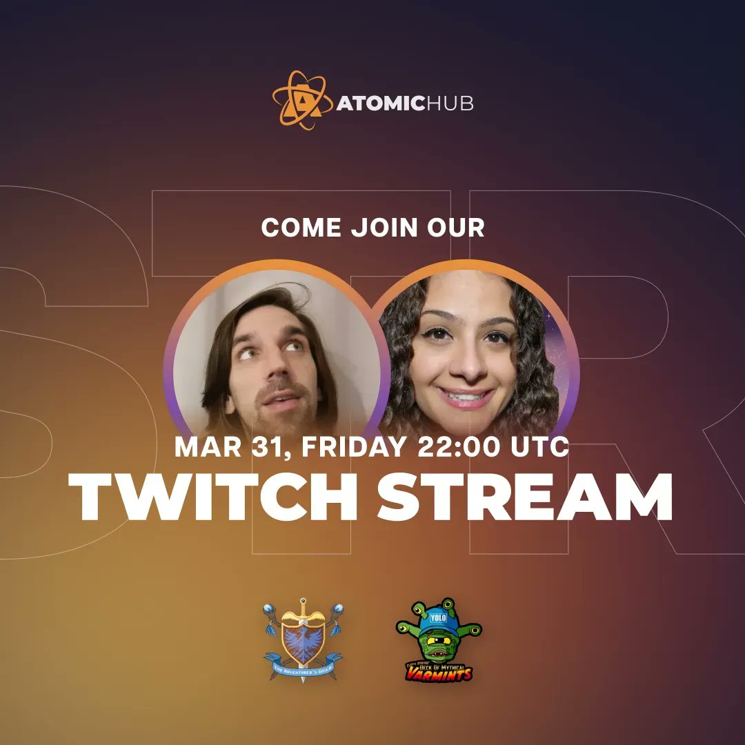 AtomicHub on Twitter: "We’re going live on Twitch in 1 hour! 👉 https://twitch.tv/atomichub ...
