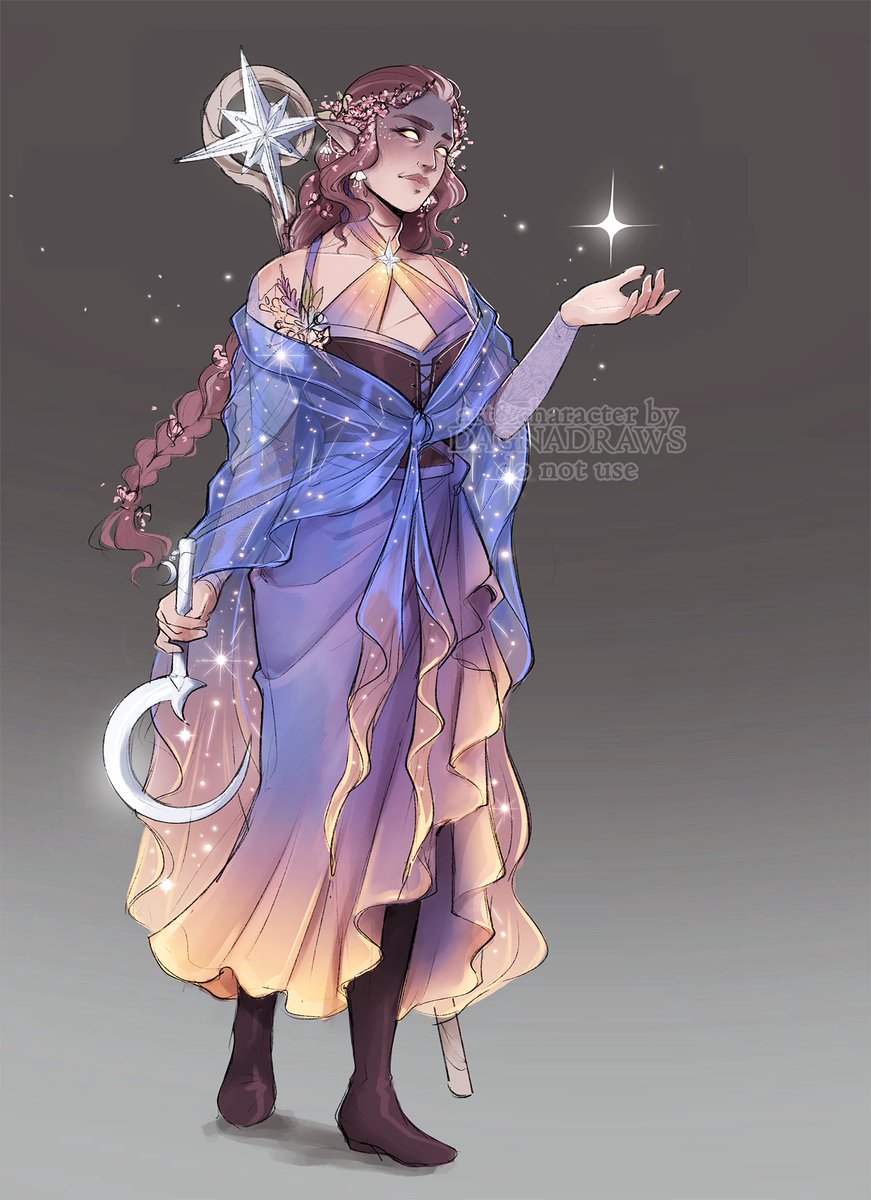 Miranda on Twitter: "RT @DagnaDraws: Guided by the stars~ My Eladrin Star druid Asteira of clan ...