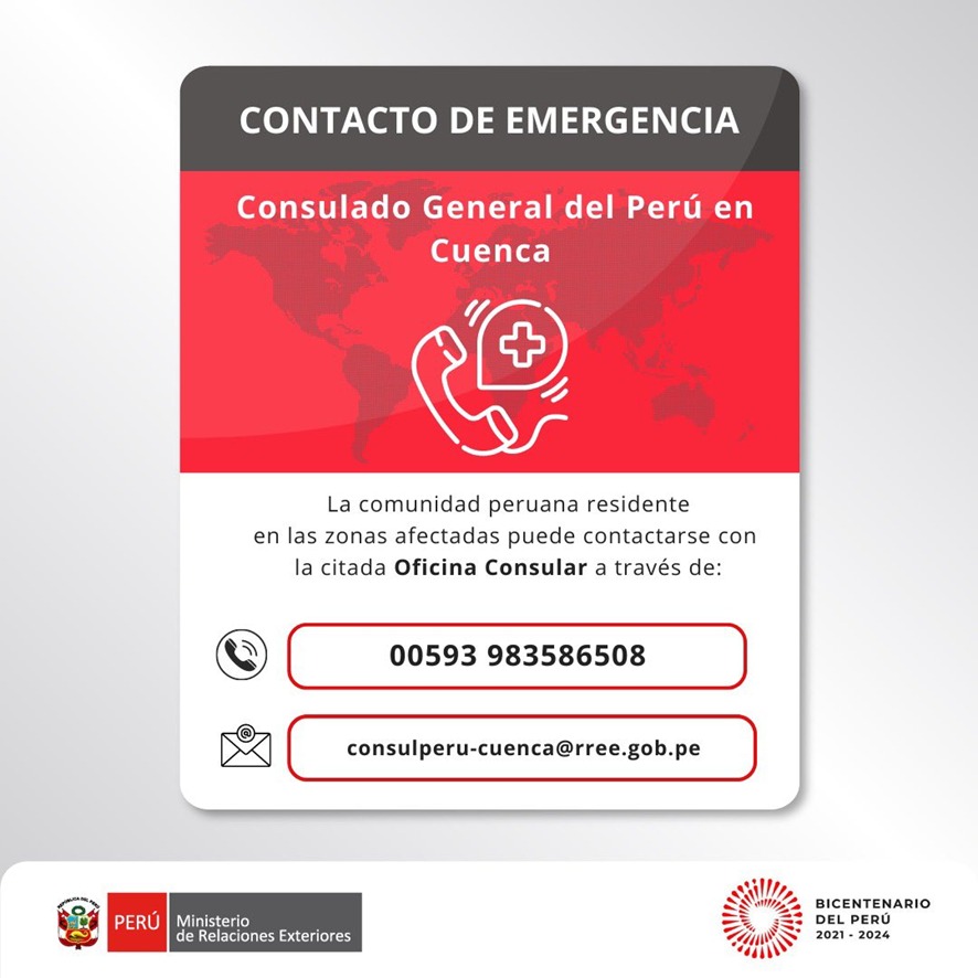 Cancillería Perú🇵🇪 on Twitter: "A través de nuestro Consulado General en Cuenca, la Cancillería ...