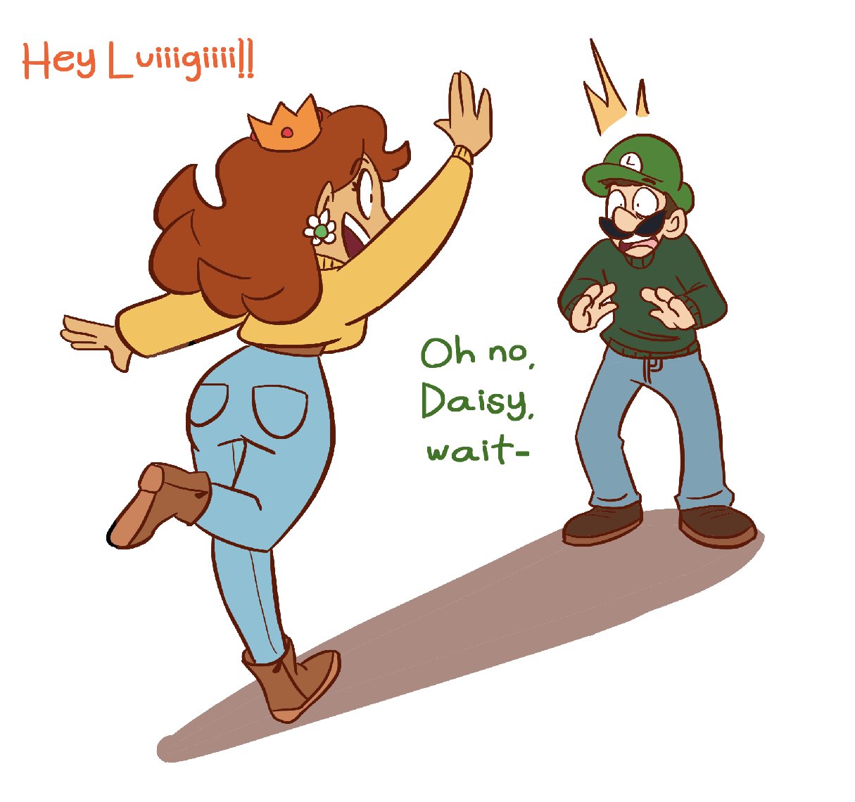 Princess Daisy And Luigi Kissing