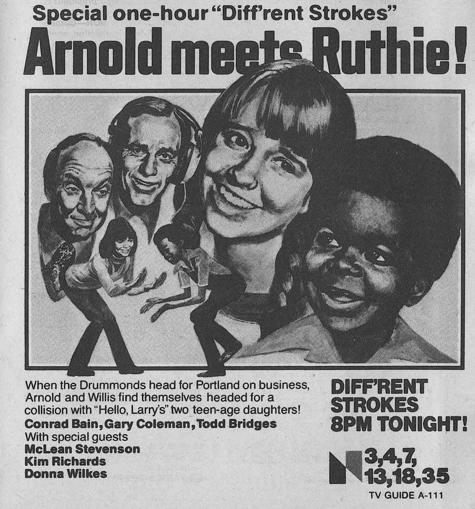 RetroNewsNow on Twitter: "📺NBC Primetime, March 30, 1979: — 'Diff'rent Strokes' meets 'Hello ...