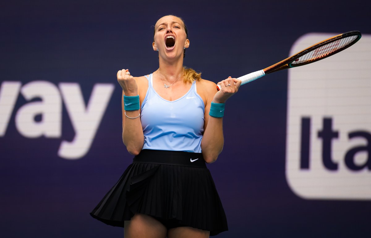 wta on Twitter: "PURE EMOTION! 💙 @Petra_Kvitova | #MiamiOpen"
