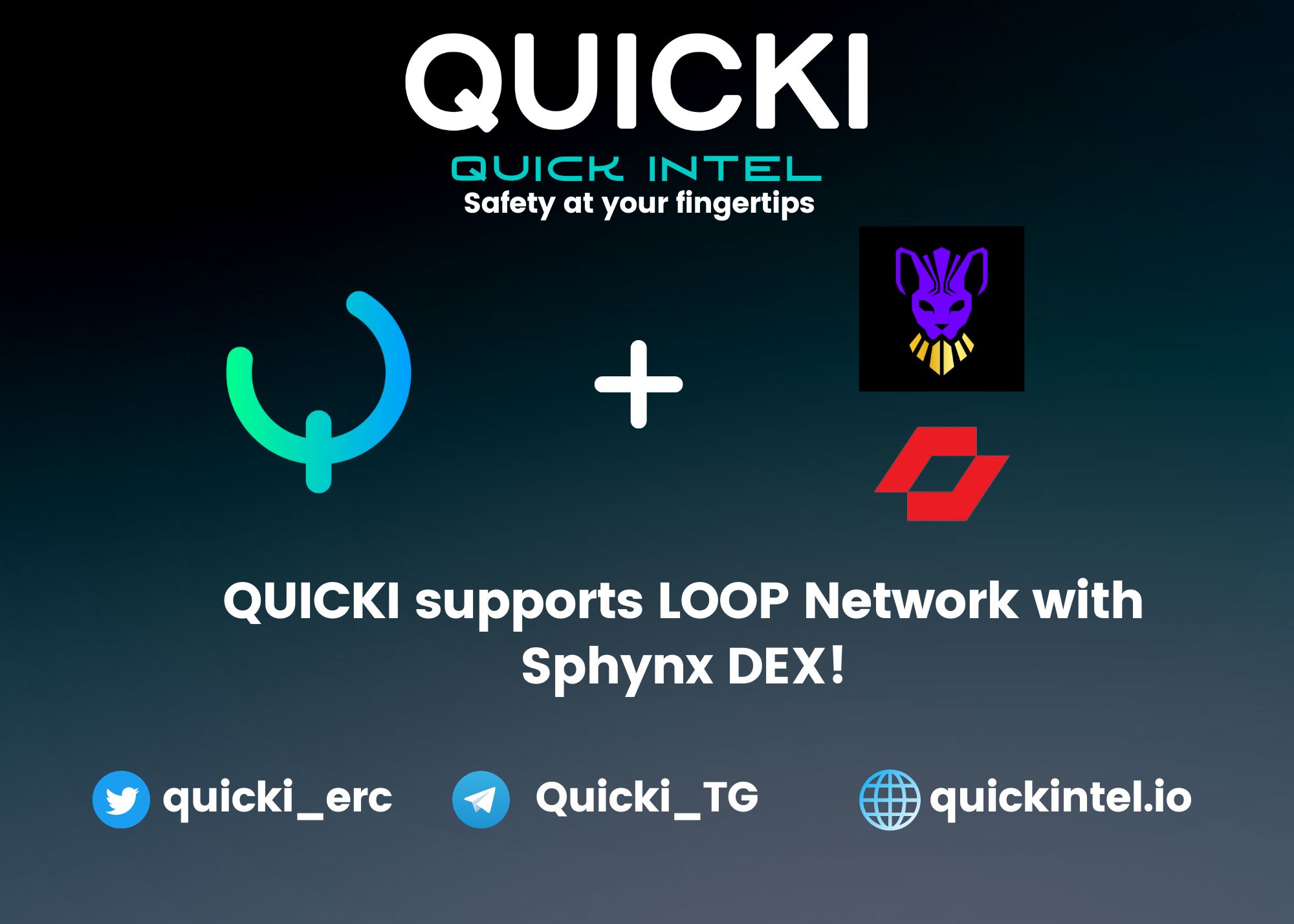Quick Intel - Crypto on Twitter: "🔥 $QUICKI Announcement🔥 We are pleased to announce support for ...